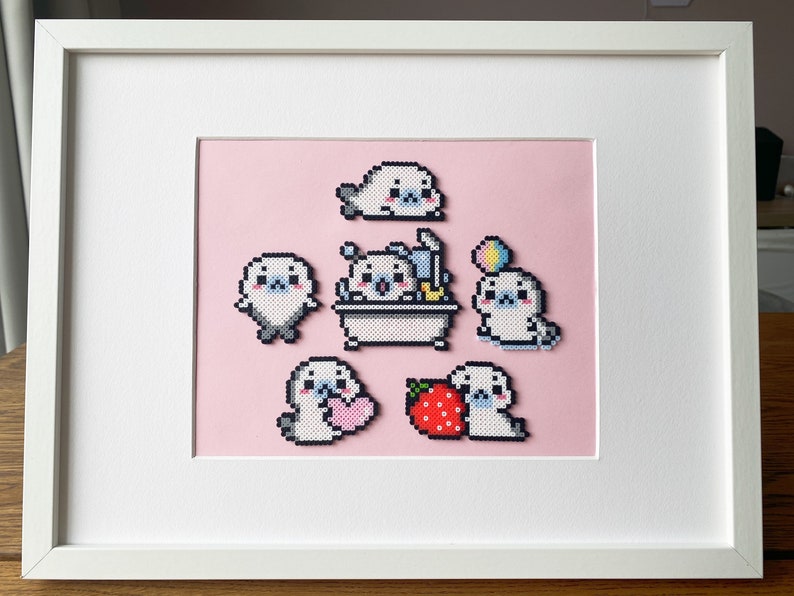 Baby Seals 8bit Pixel Perler Beads Art, Can Be Fridge Magnet, Keychain ...