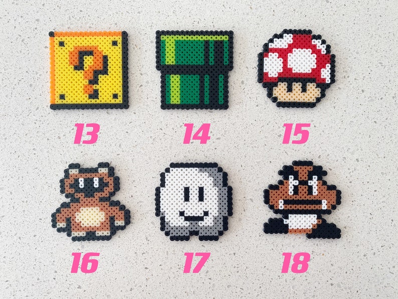 Super Mario Bros Elements Perler Beads Art- Nintendo Video Game- Can Be ...