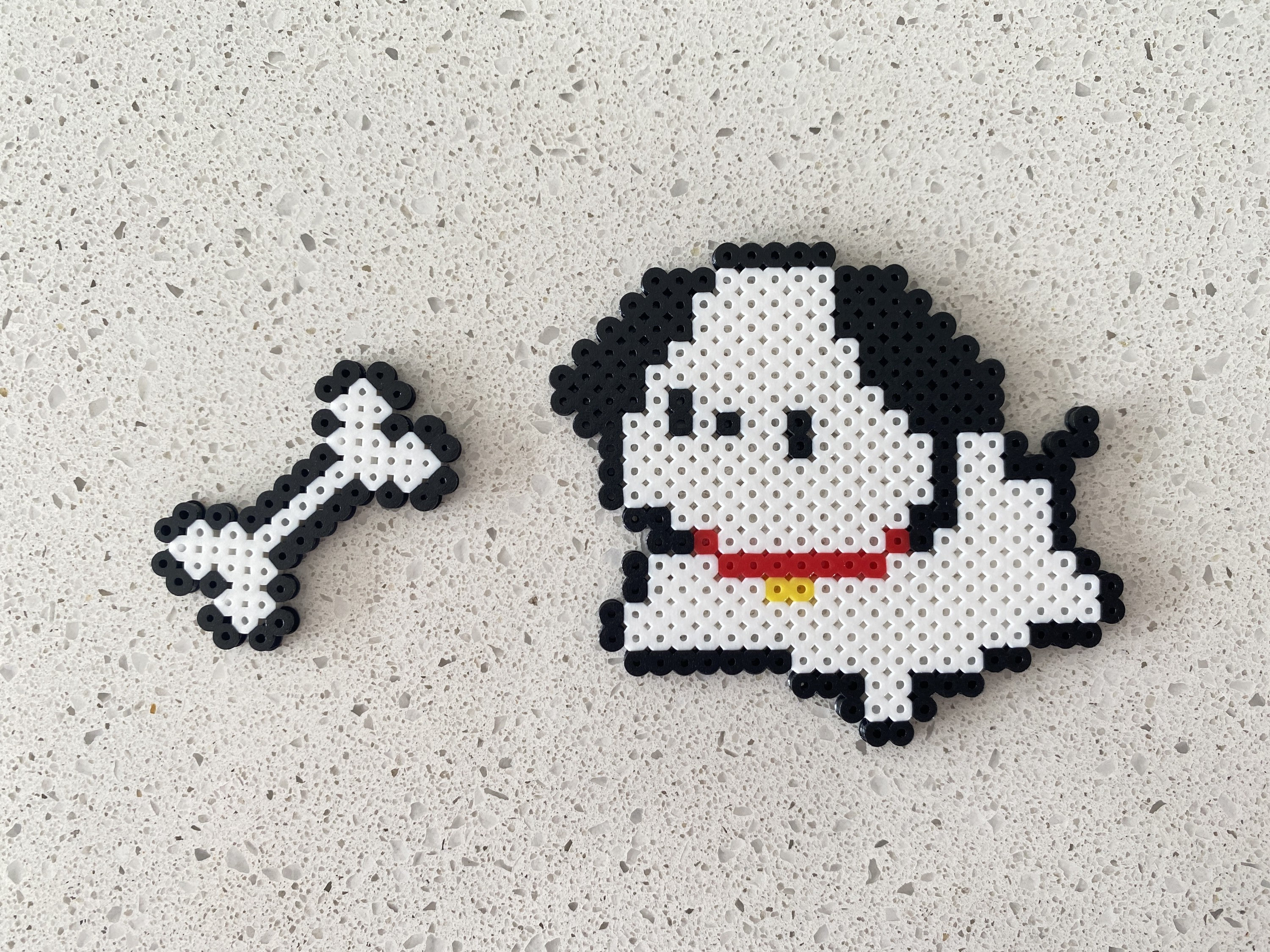 Mr. Puppy and His Bone-pixel Perler Beads Art Can Be Fridge - Etsy