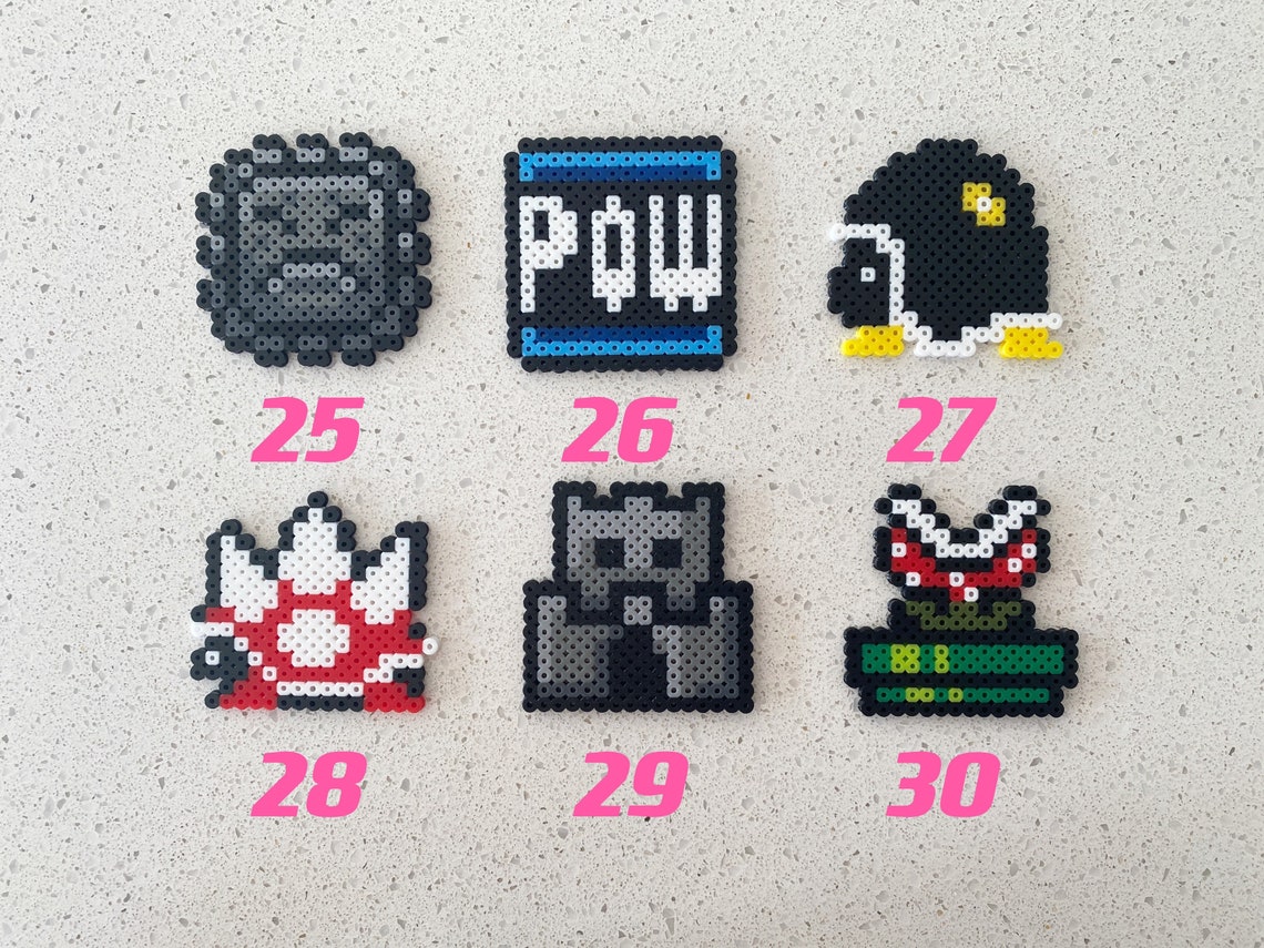 Super Mario Bros Elements Perler Beads Art Nintendo Video - Etsy Canada
