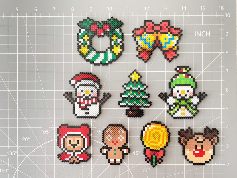 Christmas Decorations Pixel Perler Beads Art Can Be - Etsy