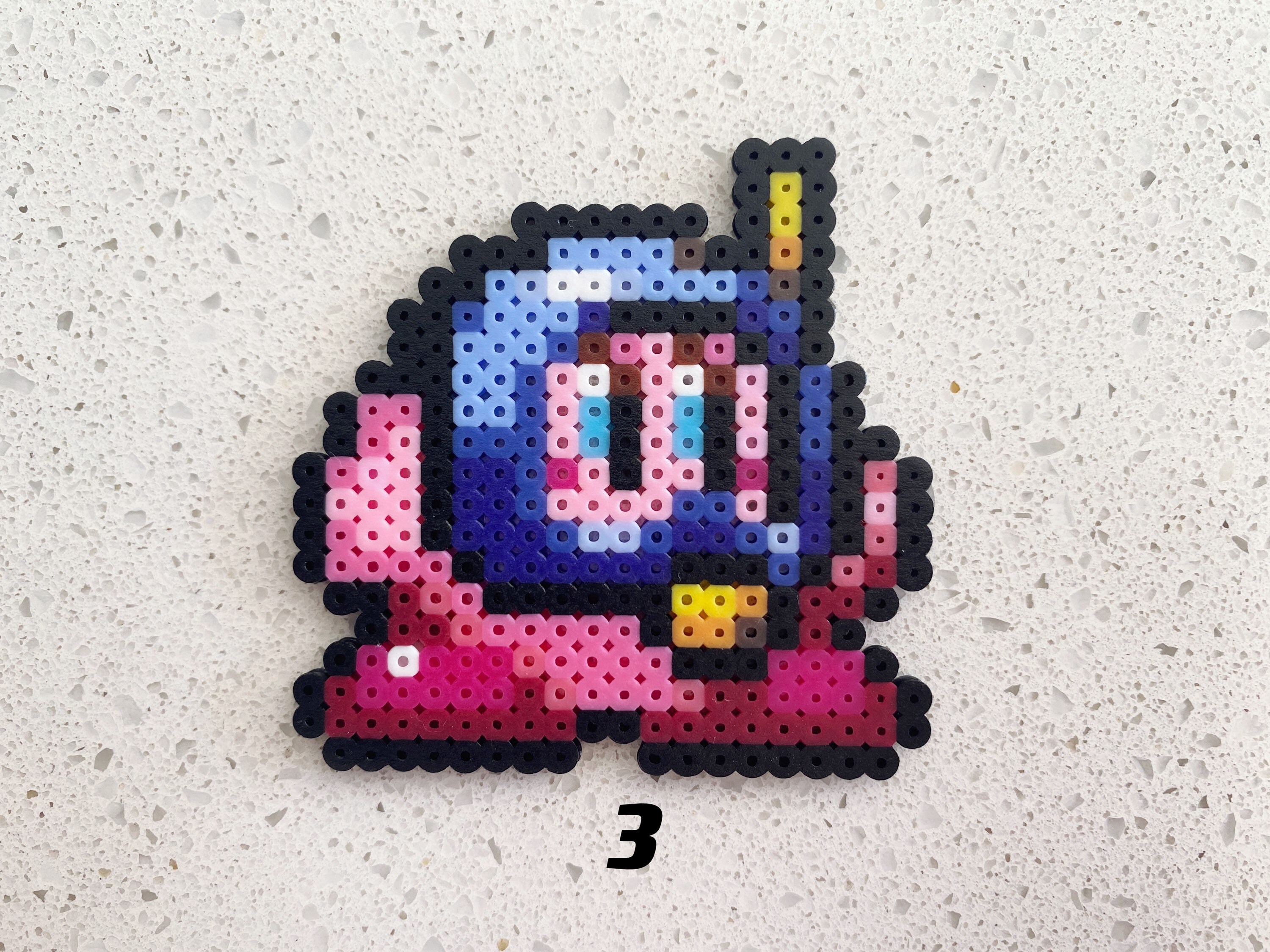 Kirby- Pixel Perler Beads Art, Can Be Fridge Magnet, Keychain, Phone ...