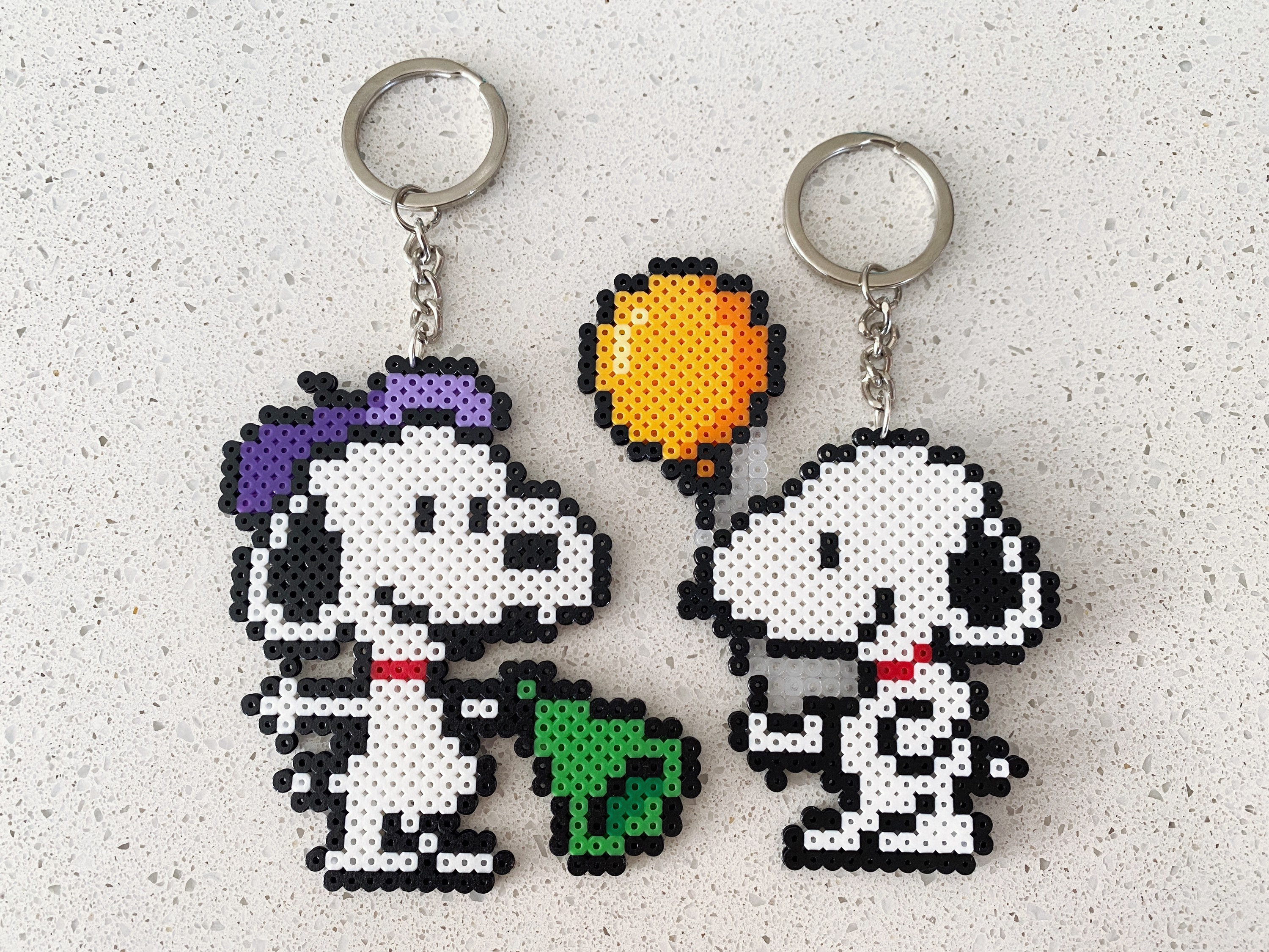 Snoopy - Pixel Perler Beads Art, Can Be Fridge Magnet, Keychain, Phone ...