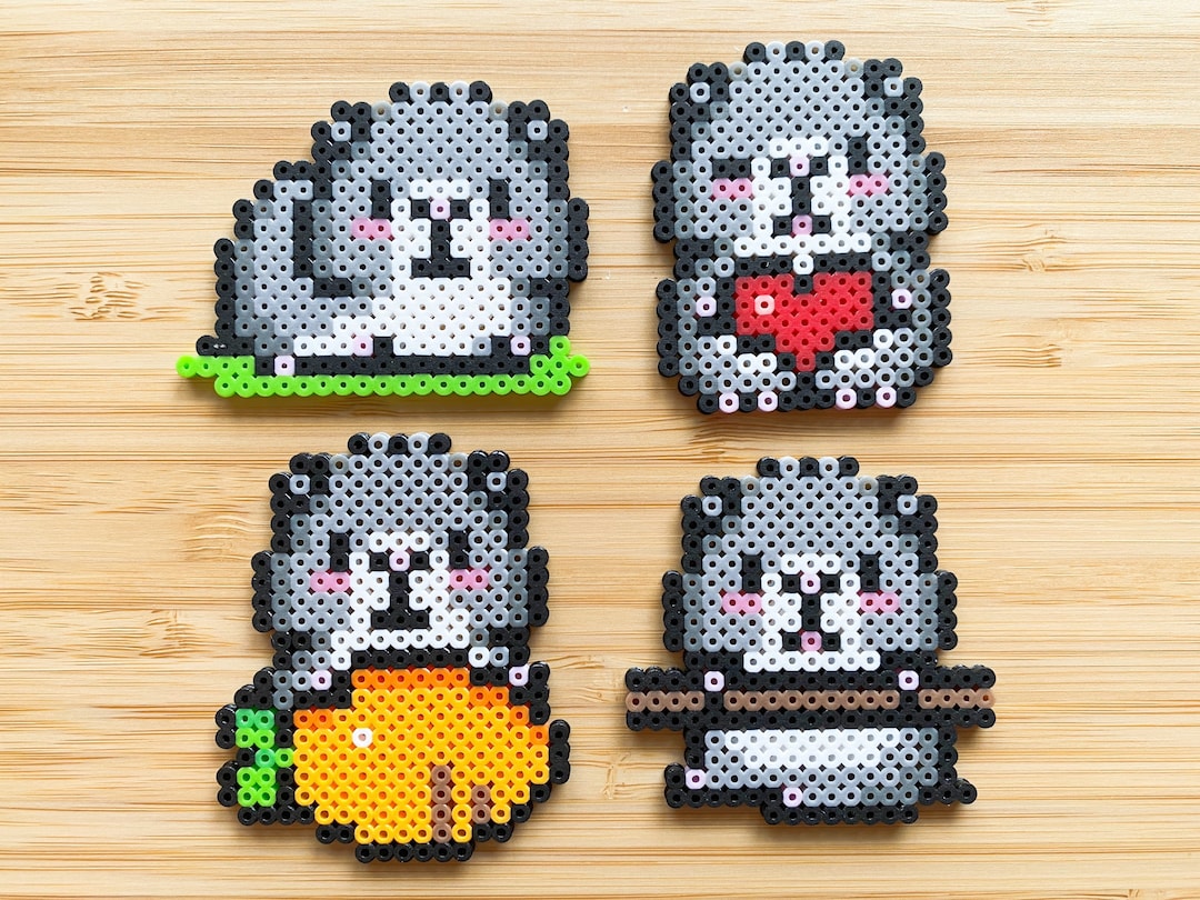 Lovely Hamster- 8bit Pixel Perler Beads Art, Can Be Fridge Magnet ...