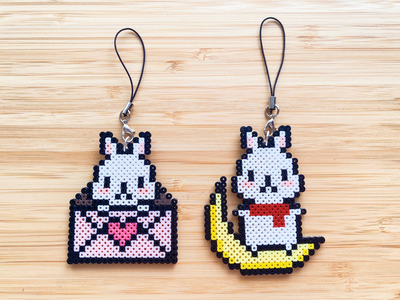 Cute White Rabbits Perler Beads Art Can Be Fridge Magnet - Etsy