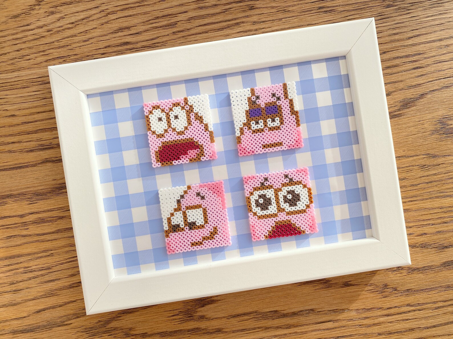 4 Patrick Star Framed Wall Decor Perler Beads Art the Spongebob ...