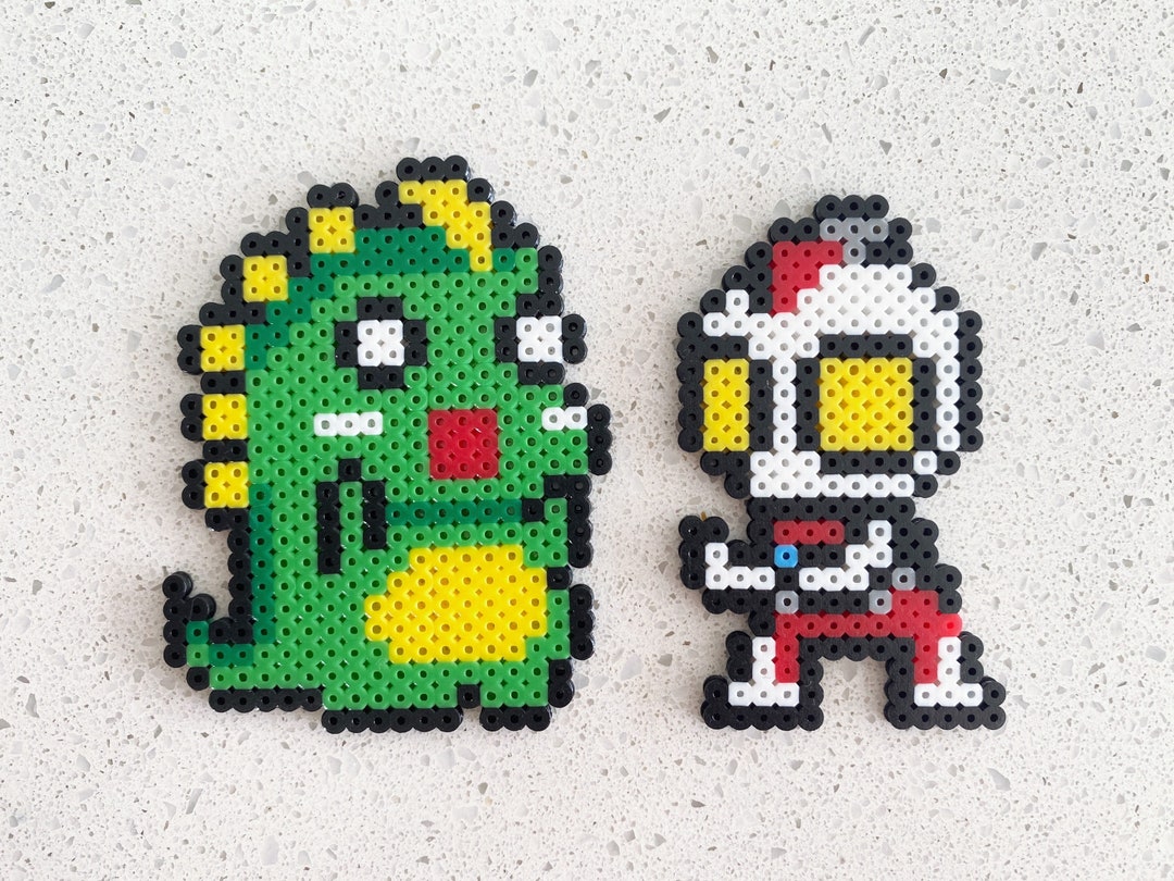 Ultraman and Godzilla-pixel Perler Beads Art, Can Be Fridge Magnet ...