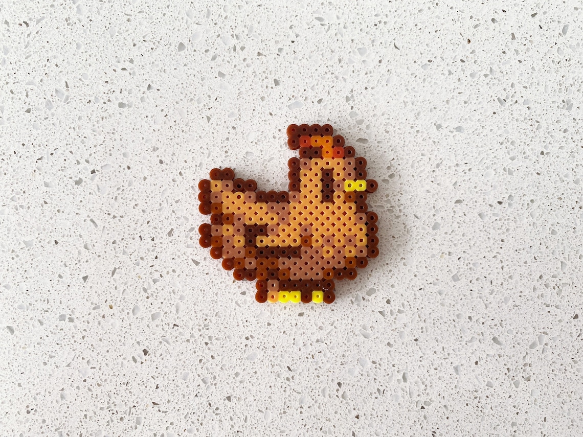 Chicken stardew Valley Nintendo Video Game Pixel Perler - Etsy