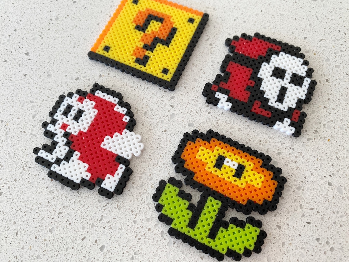 Super Mario Bros Elements Perler Beads Art Nintendo Video - Etsy Canada