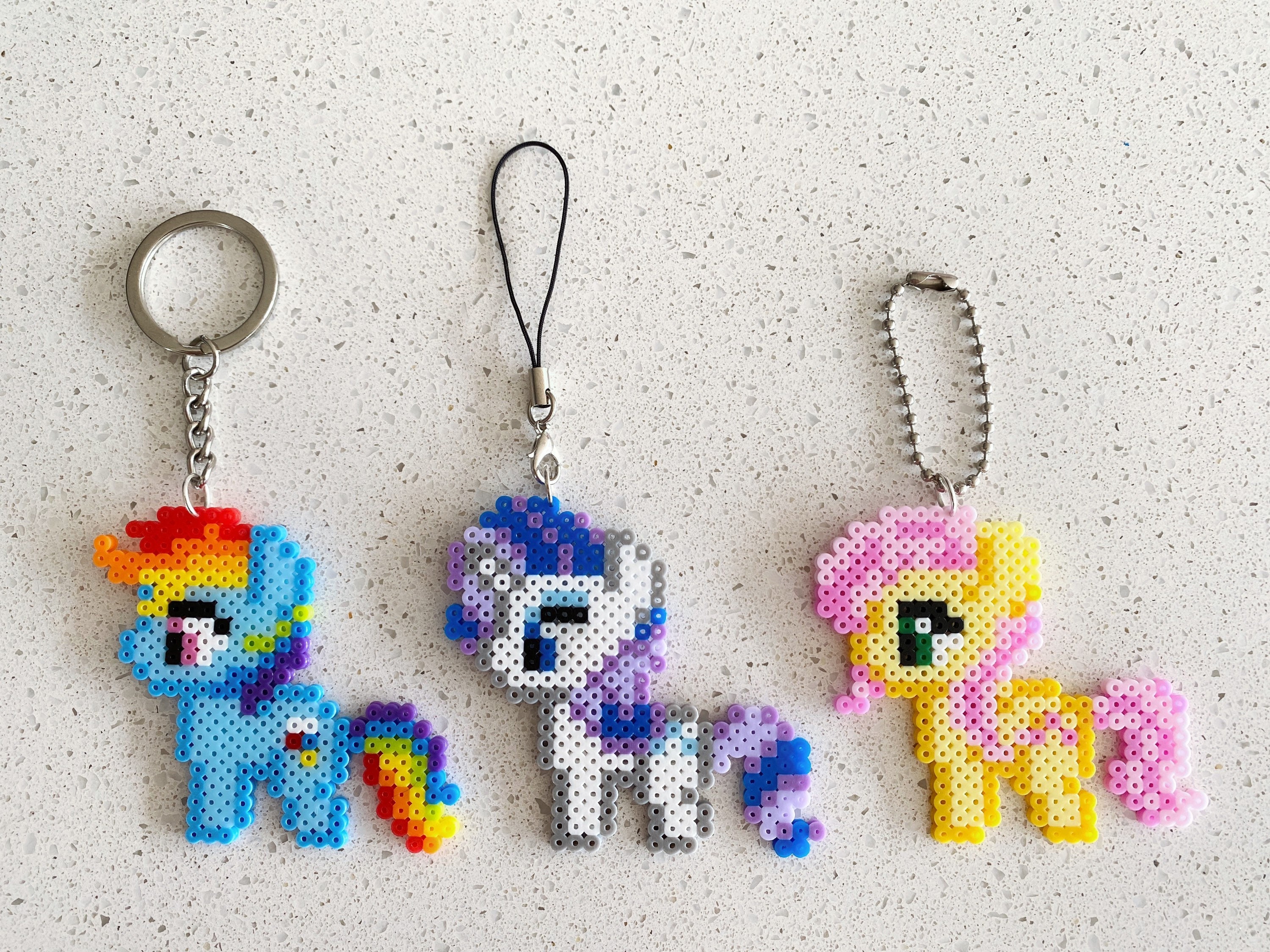 Little Pony pixel Perler Beads Art, Can Be Fridge Magnet, Keychain ...