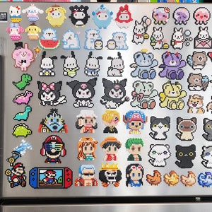 Cute White Rabbits- Perler Beads Art, Can Be Fridge Magnet, Phone Charm ...