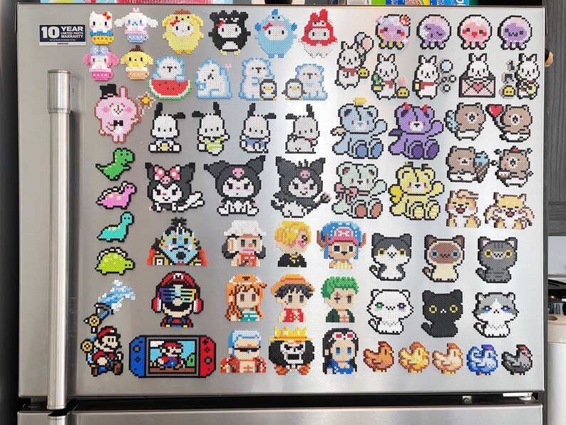 Cute White Rabbits Perler Beads Art Can Be Fridge Magnet - Etsy