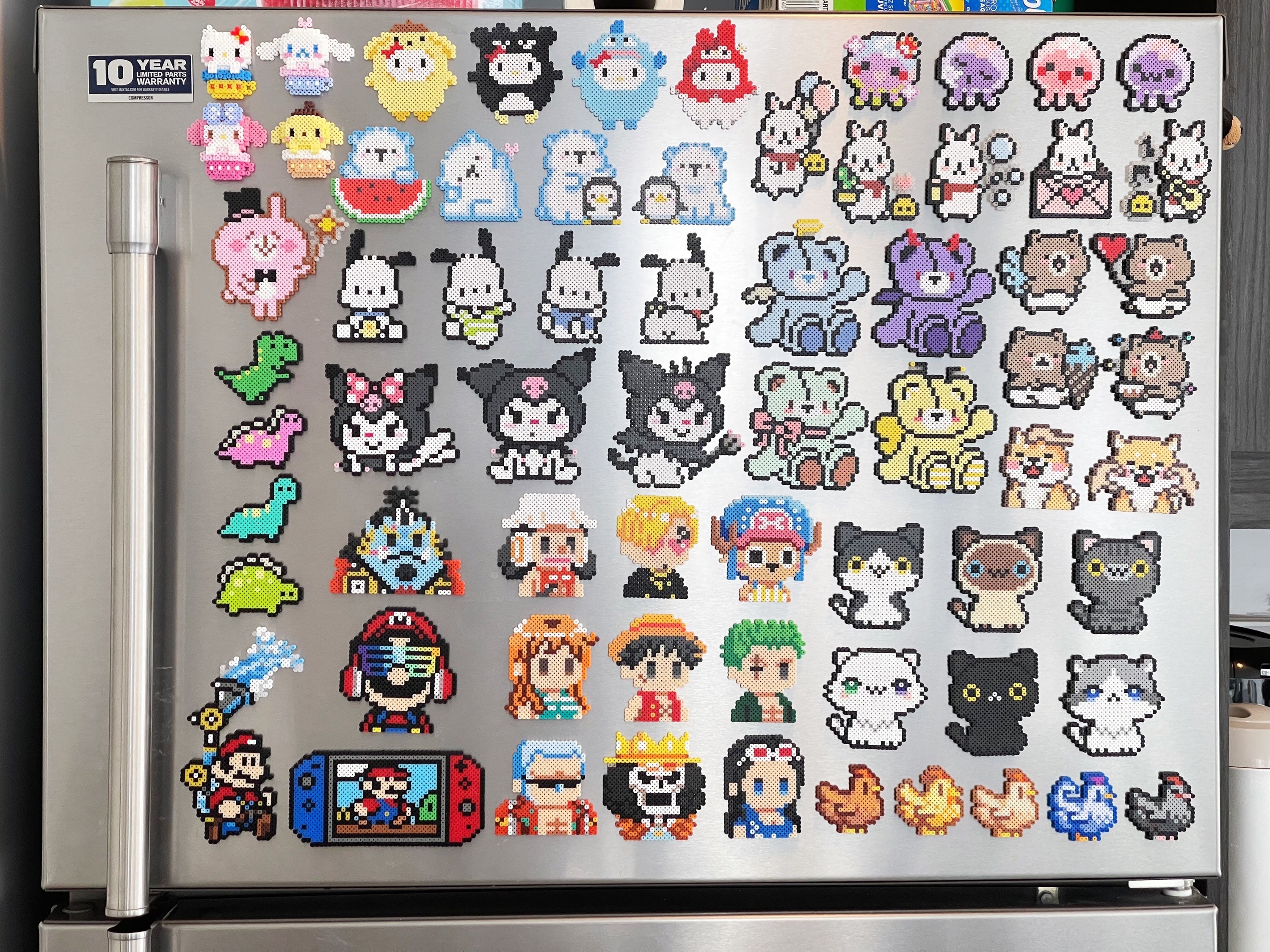 Cute White Rabbits Perler Beads Art Can Be Fridge Magnet - Etsy