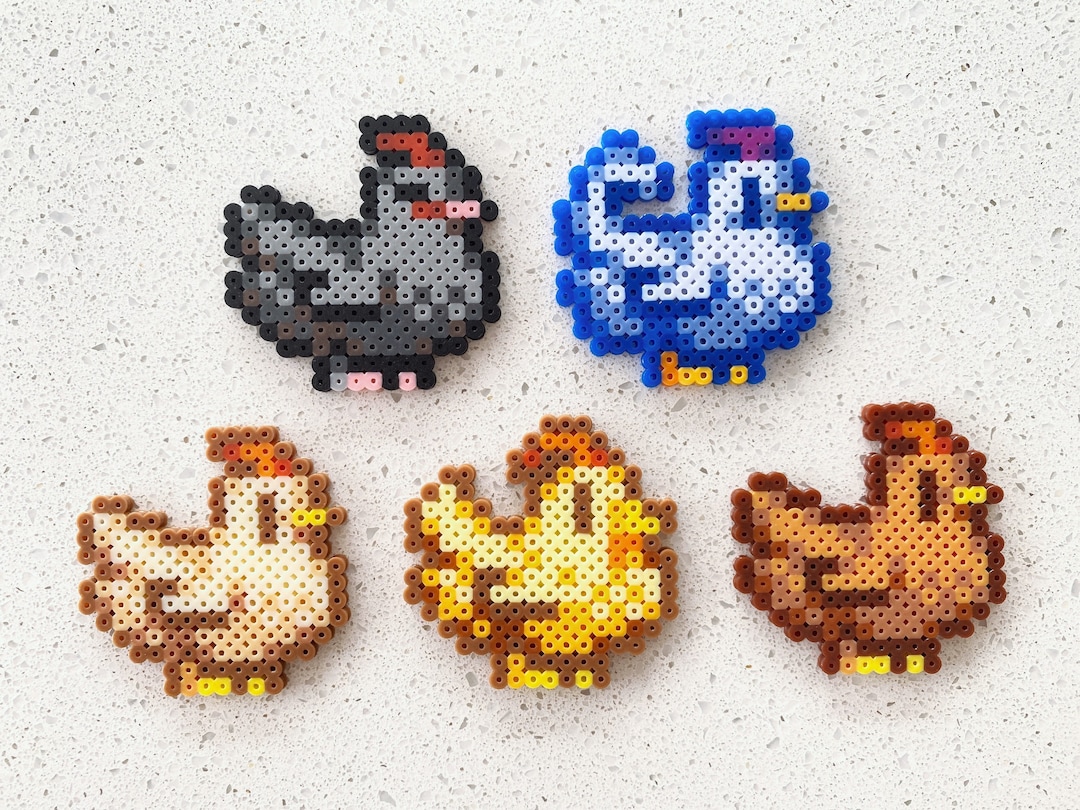 Chicken (stardew Valley) Nintendo Video Game- Pixel Perler Beads Art ...