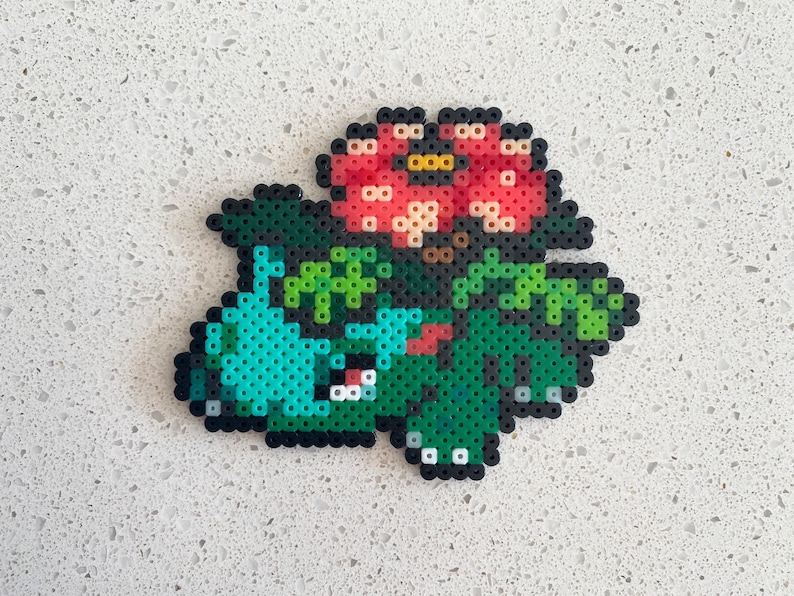 Bulbasaur Ivysaur and Venusaur Pokémon pixel Perler Beads - Etsy