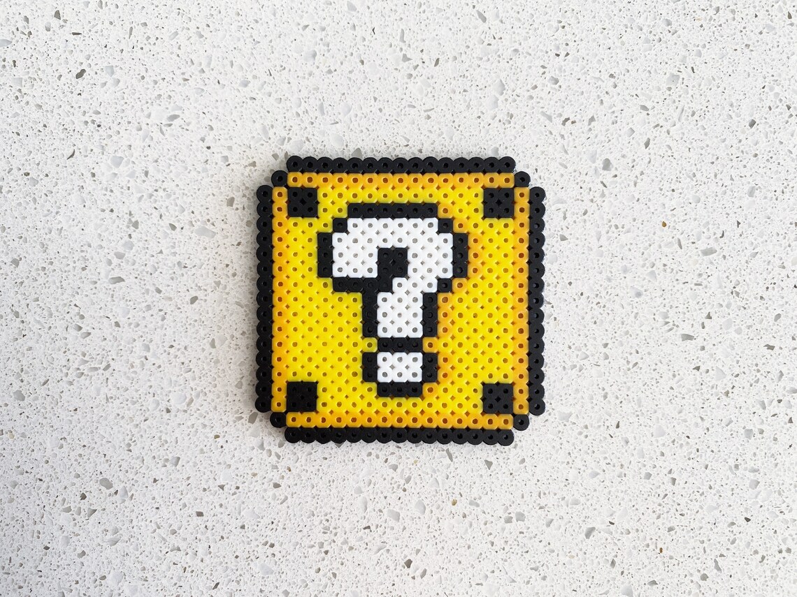 Super Mario Blocks-pixel Perler Beads Art Can Be Fridge - Etsy