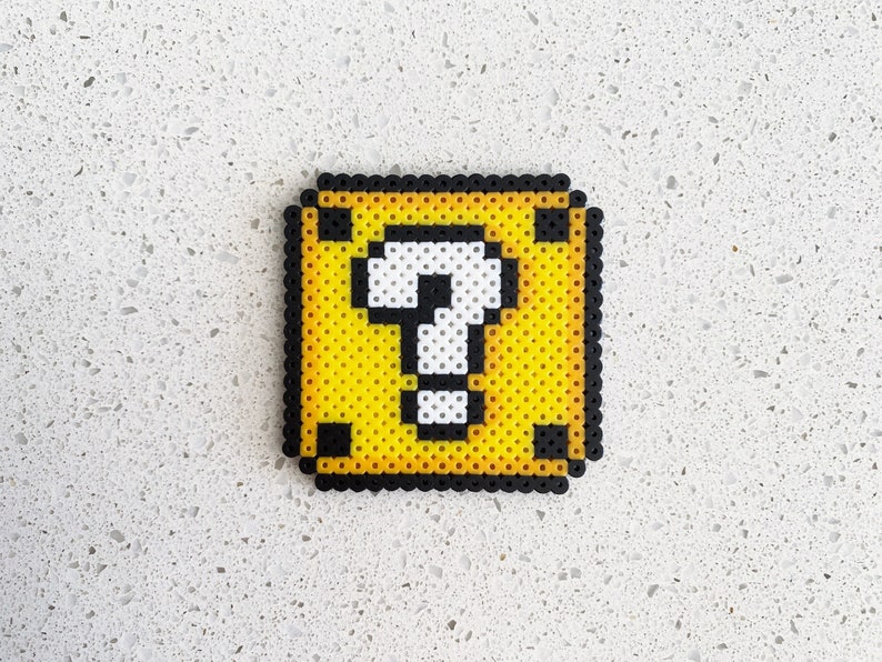 Super Mario Blocks-pixel Perler Beads Art, Can Be Fridge Magnet ...