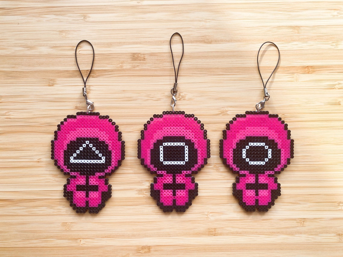 Squid Game Soldiers circle Triangle Square perler Beads - Etsy