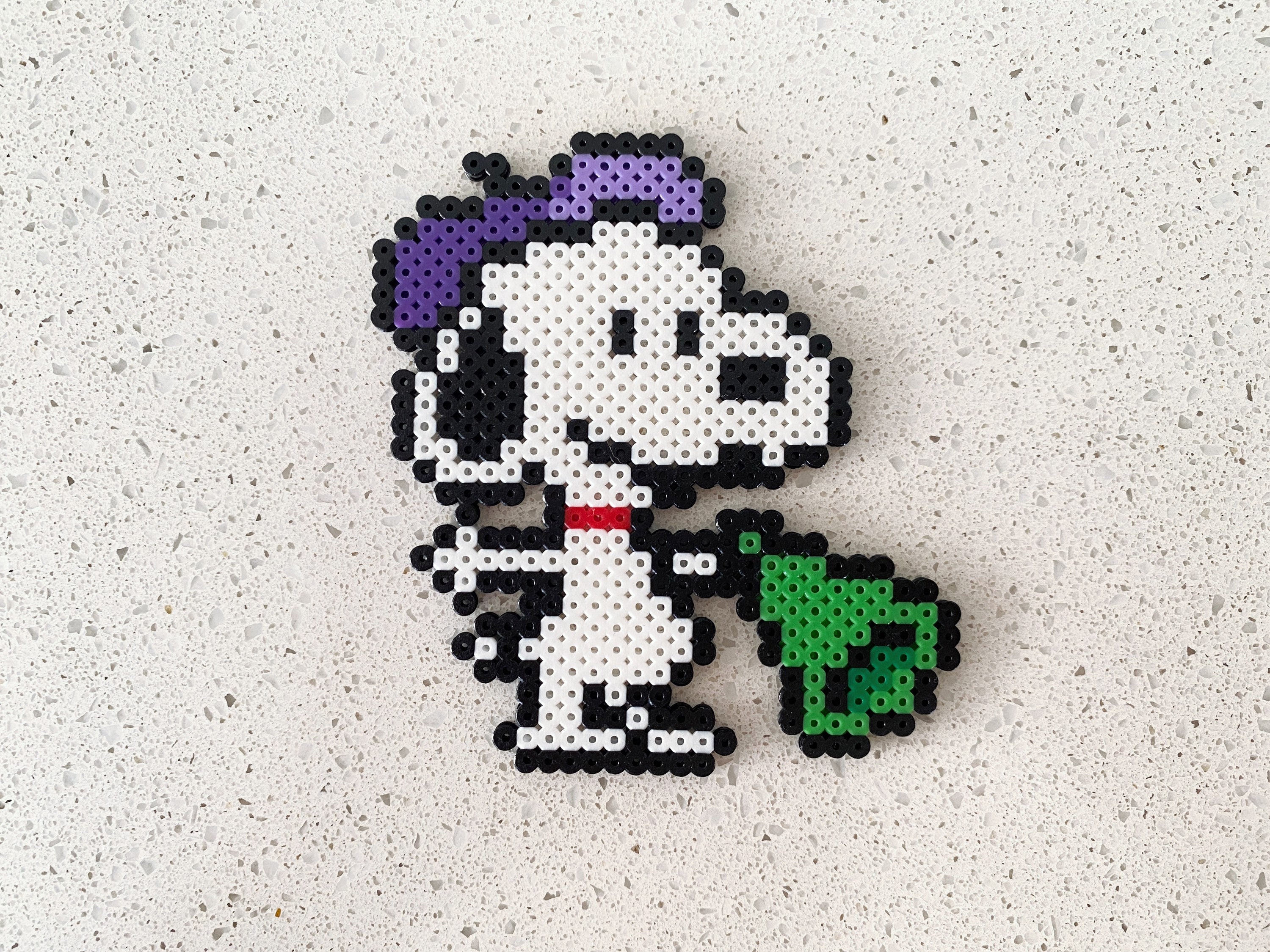 Snoopy - Pixel Perler Beads Art, Can Be Fridge Magnet, Keychain, Phone ...