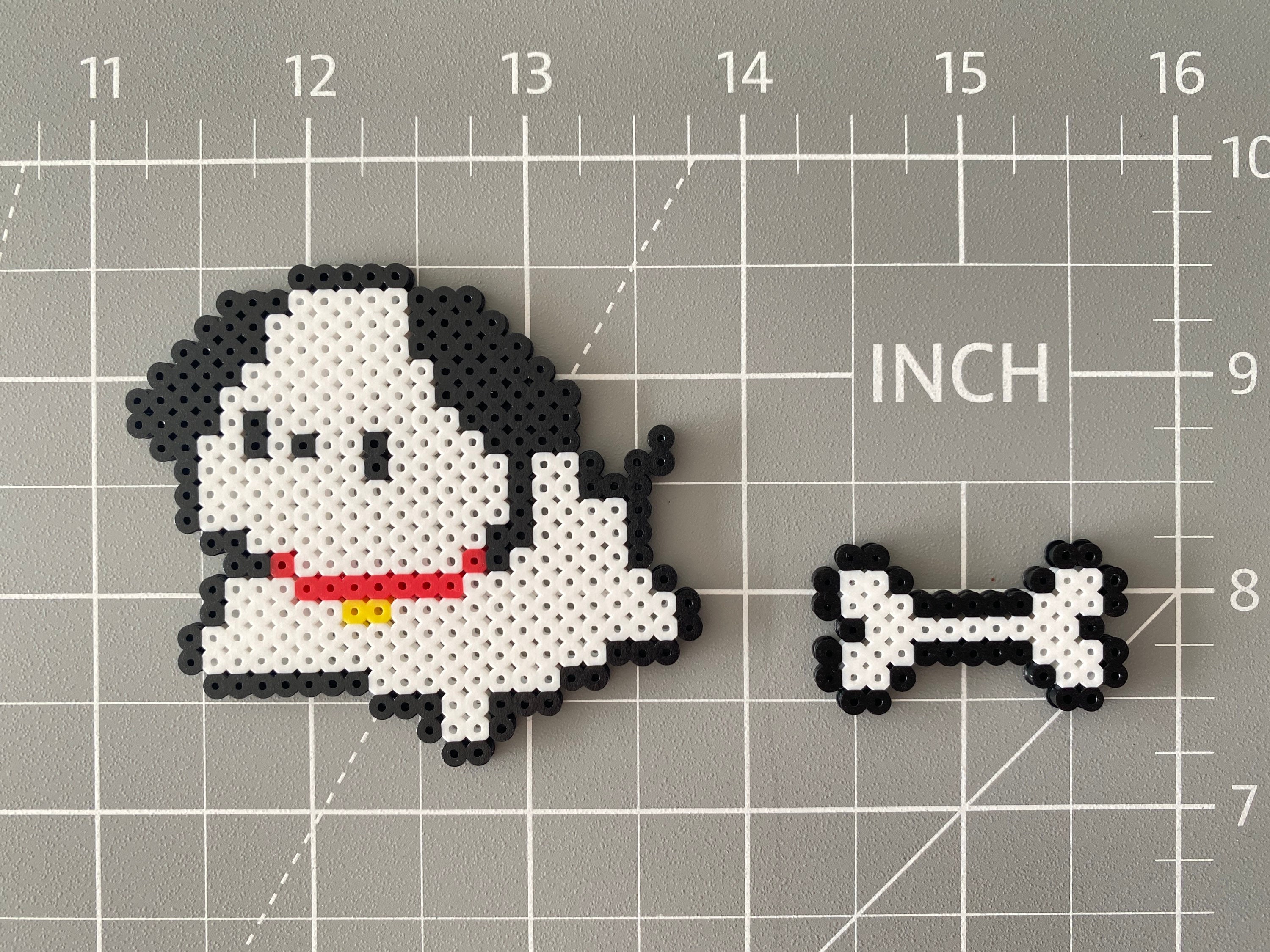 Mr. Puppy and His Bone-pixel Perler Beads Art Can Be Fridge - Etsy