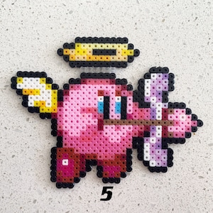 Kirby- Pixel Perler Beads Art, Can Be Fridge Magnet, Keychain, Phone ...