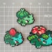 Bulbasaur, Ivysaur and Venusaur Pokémon pixel Perler Beads Art, Can Be ...