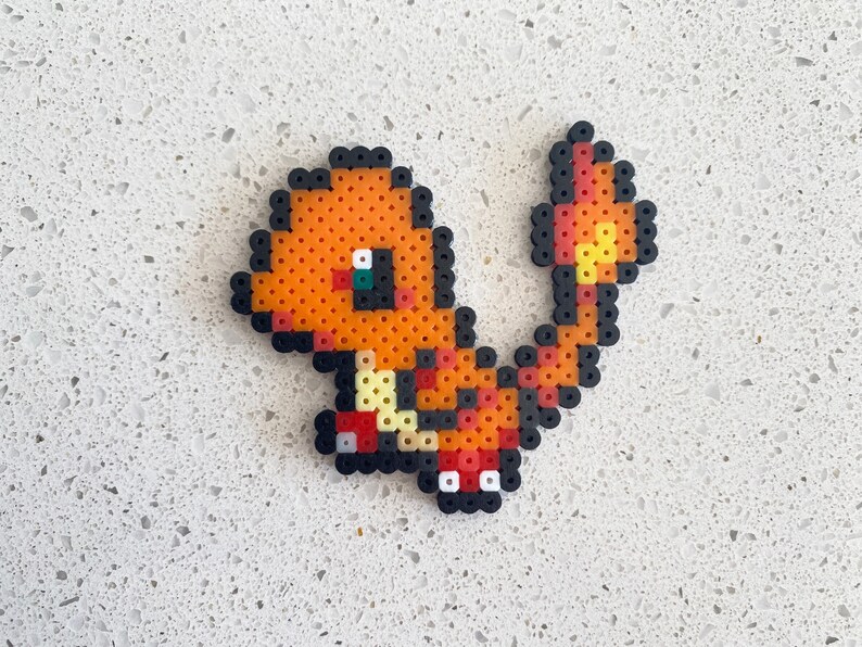 Charmander, Charmeleon and Charizard Pokémon pixel Perler Beads Art ...