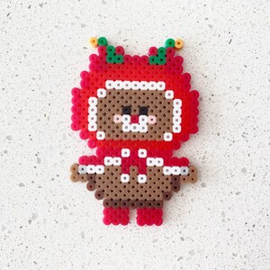 Christmas Brown Bear and Cony Rabbit-pixel Perler Beads Art, Can Be ...