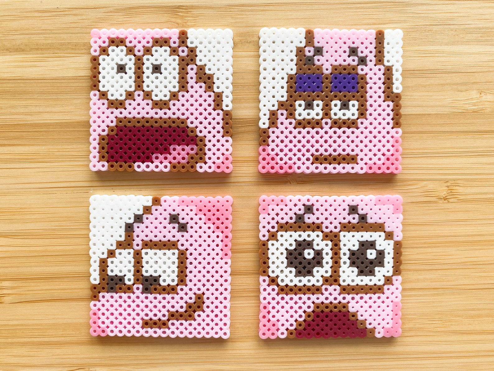 4 Patrick Star Framed Wall Decor Perler Beads Art the | Etsy