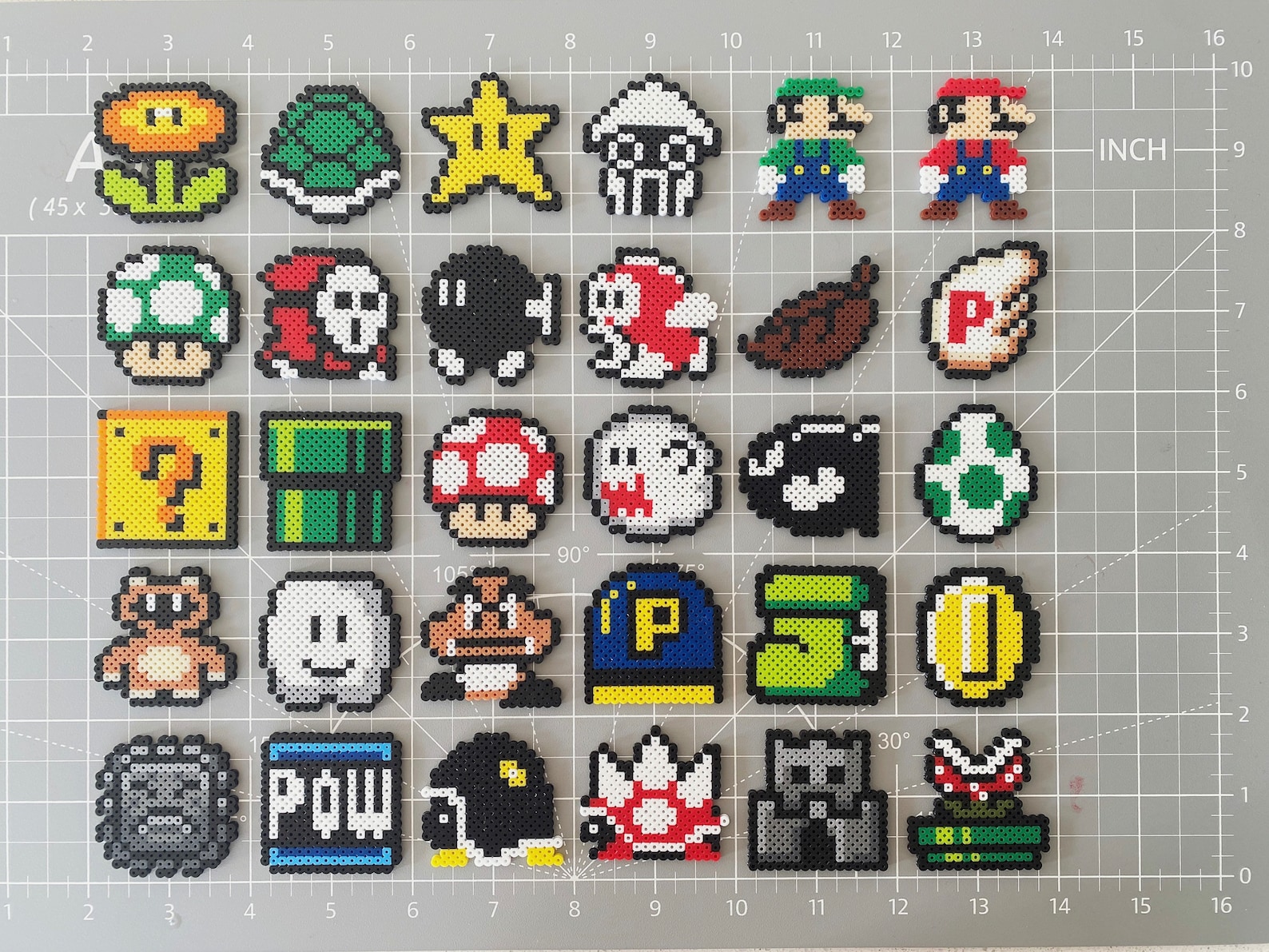 Super Mario Bros Elements Perler Beads Art Nintendo Video - Etsy Canada