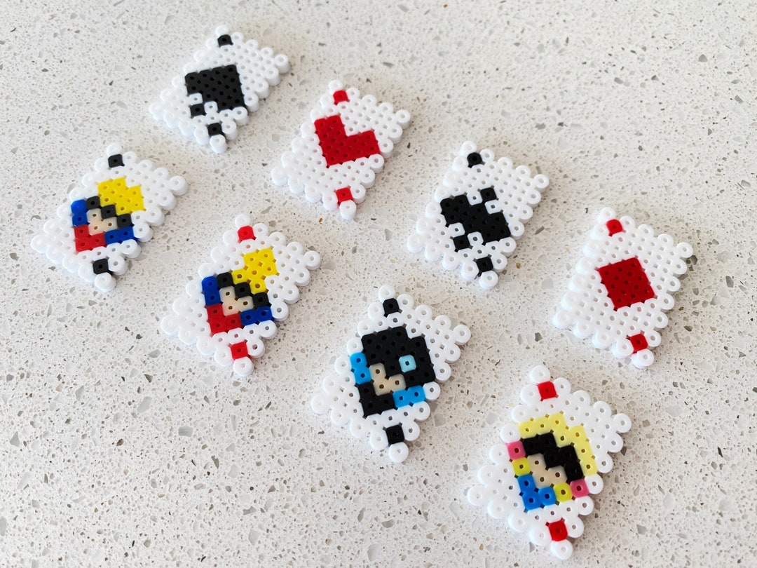 Poker Cards-pixel Perler Beads Art, Can Be Fridge Magnet, Keychain ...