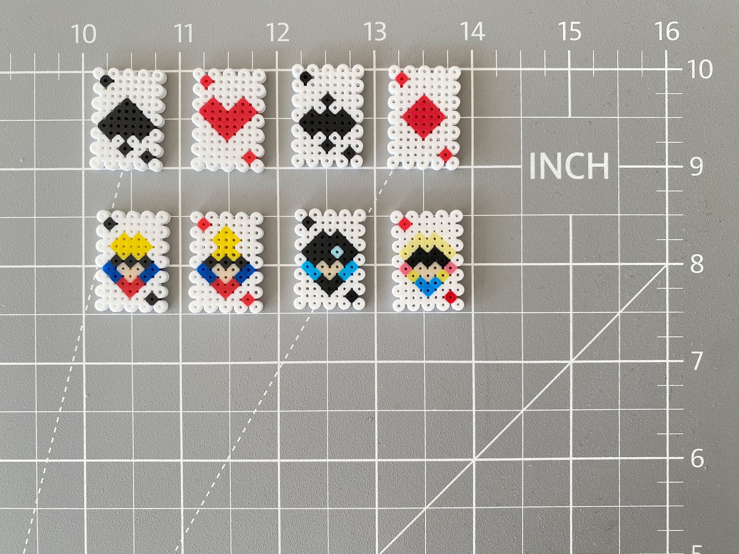 Poker Cards-pixel Perler Beads Art, Can Be Fridge Magnet, Keychain ...