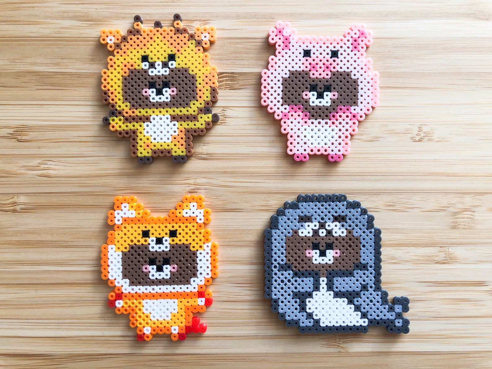 Line Friends Brown Bear-perler Beads Art, Can Be Fridge Magnet, Phone ...