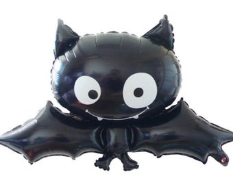 30 Black Balloons With Bat Balloon Tails Halloween Balloons - Etsy