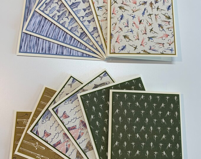 Handmade Stampin’ up Let’s Go Fishing Designer Series Paper Notecards ...