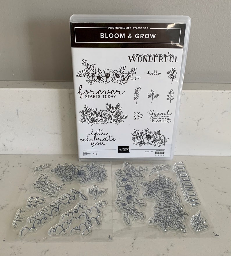 Bloom & Grow Photopolymer Stamp Set, Budding Blooms Dies, AND Flowers for Every Season DSP ...