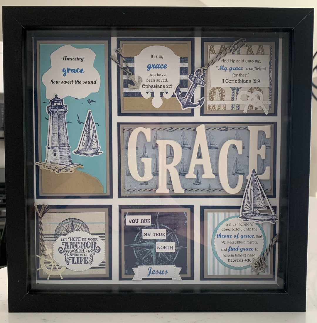 Sailing | Lighthouse | Christian 10x10 Shadow Box Sampler - Etsy