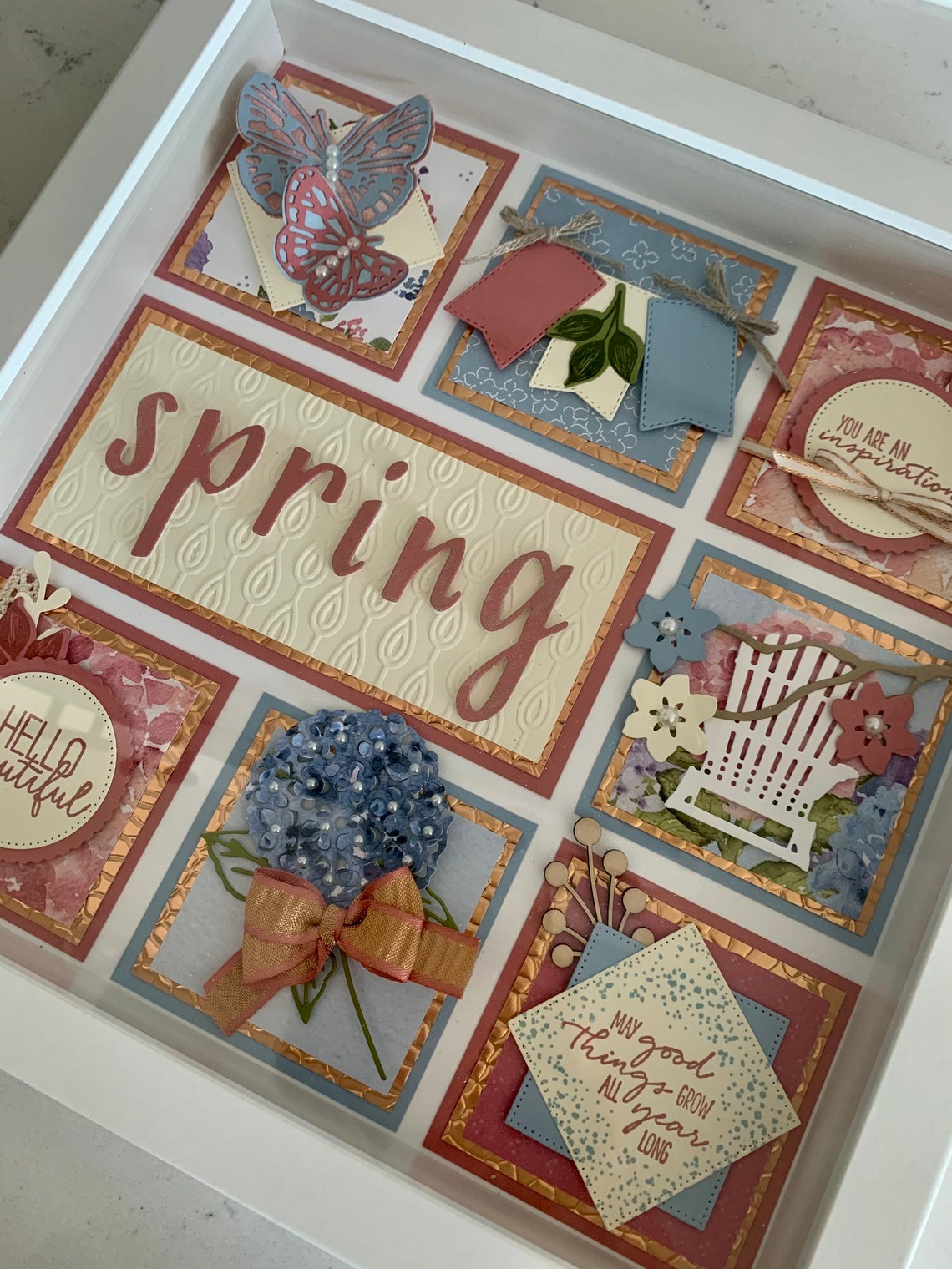 Spring 10x10 Shadow Box Sampler Hydrangea Flowers Perfect - Etsy