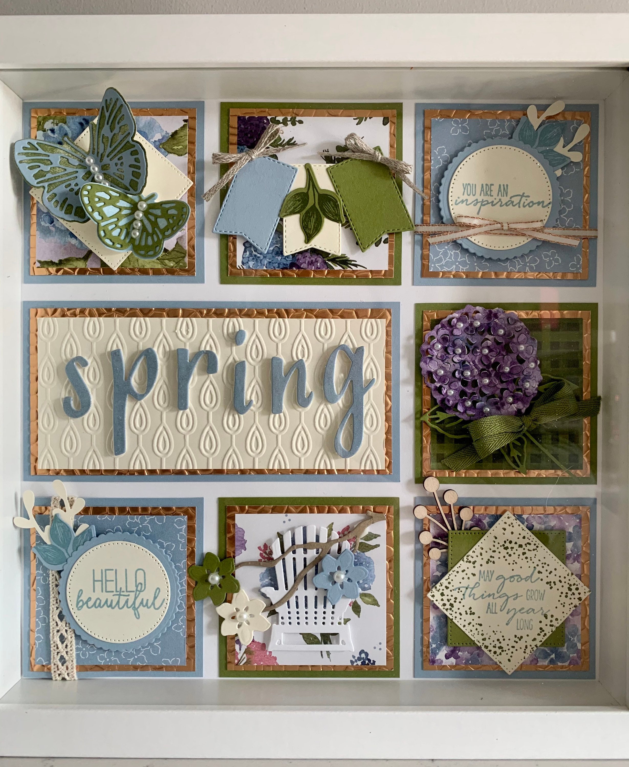 Spring 10x10 Shadow Box Sampler Hydrangea Flowers Perfect Gift for Any ...