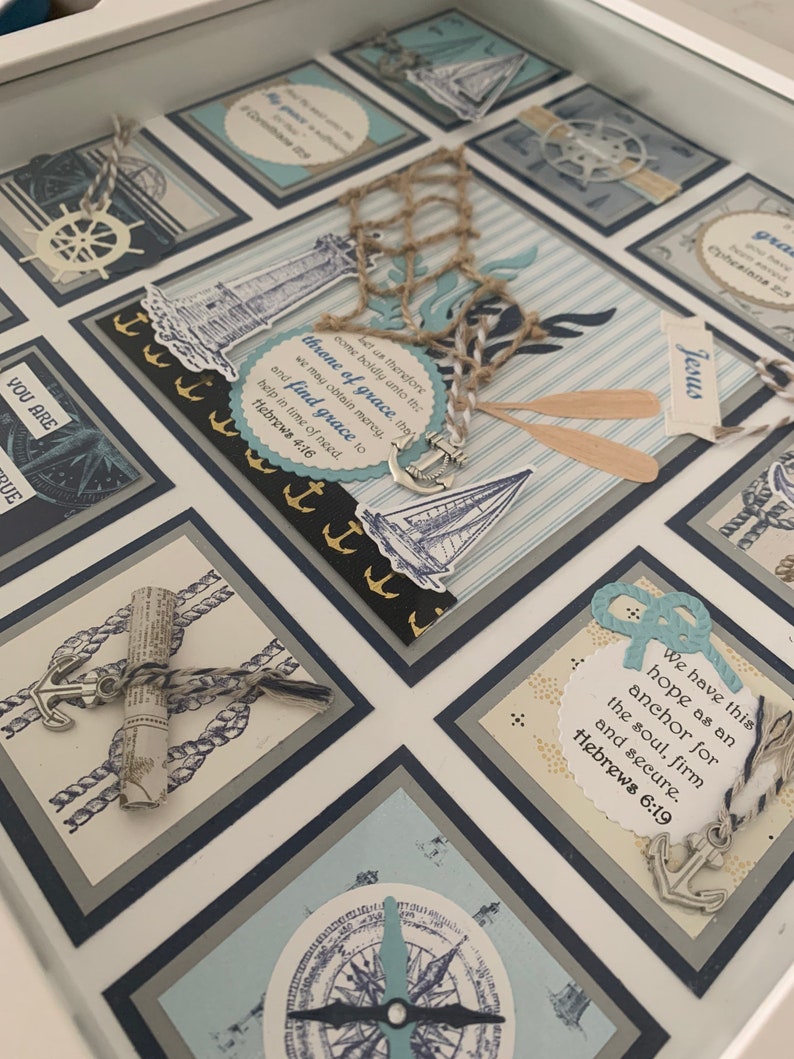 Sailing Lighthouse Christian 12x12 Shadow Box Sampler - Etsy