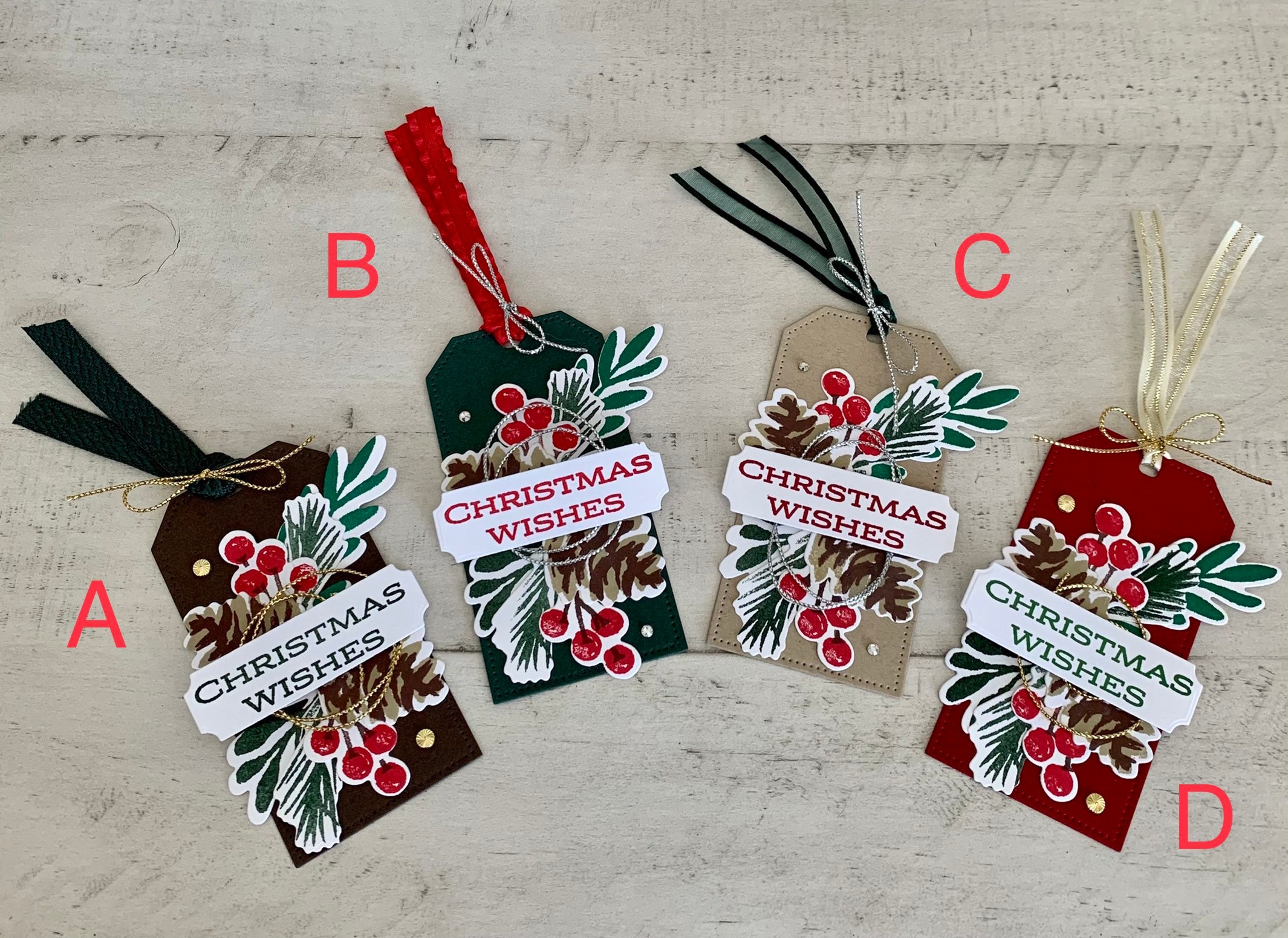 Handmade Stampin up Christmas Tags Xmas Tags Christmas Tags Gift Tags ...