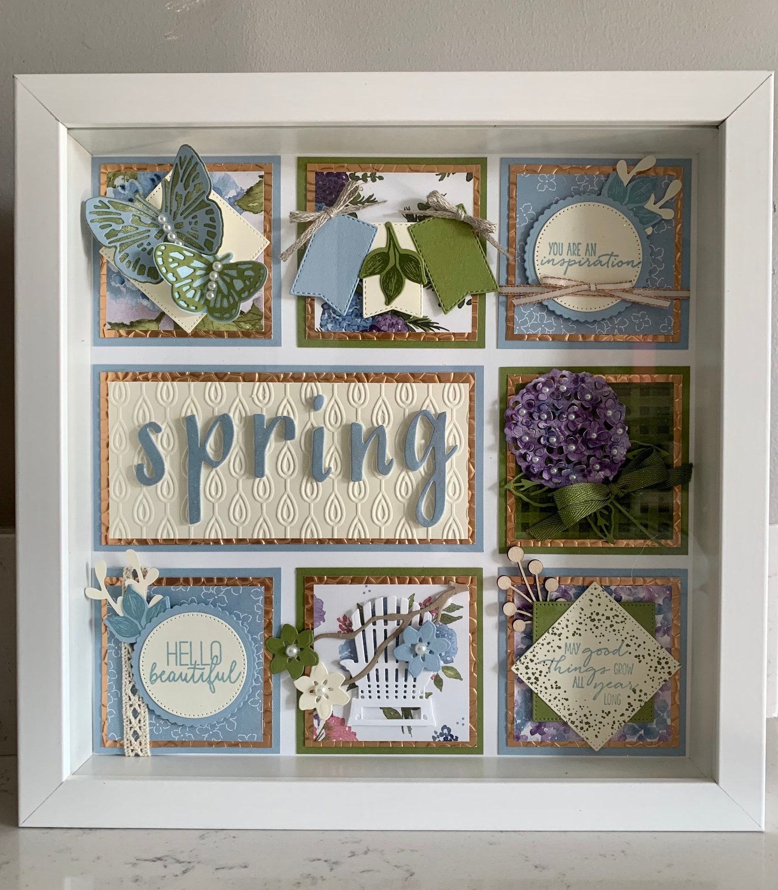 Spring 10x10 Shadow Box Sampler Hydrangea Flowers Perfect - Etsy