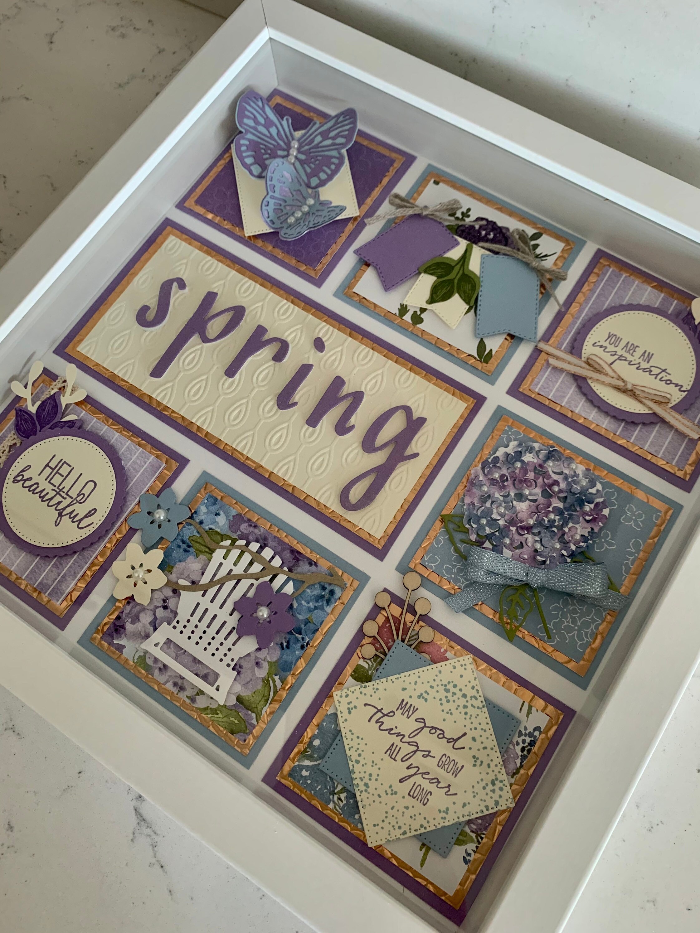 Spring 10x10 Shadow Box Sampler Hydrangea Flowers Perfect Gift for Any ...