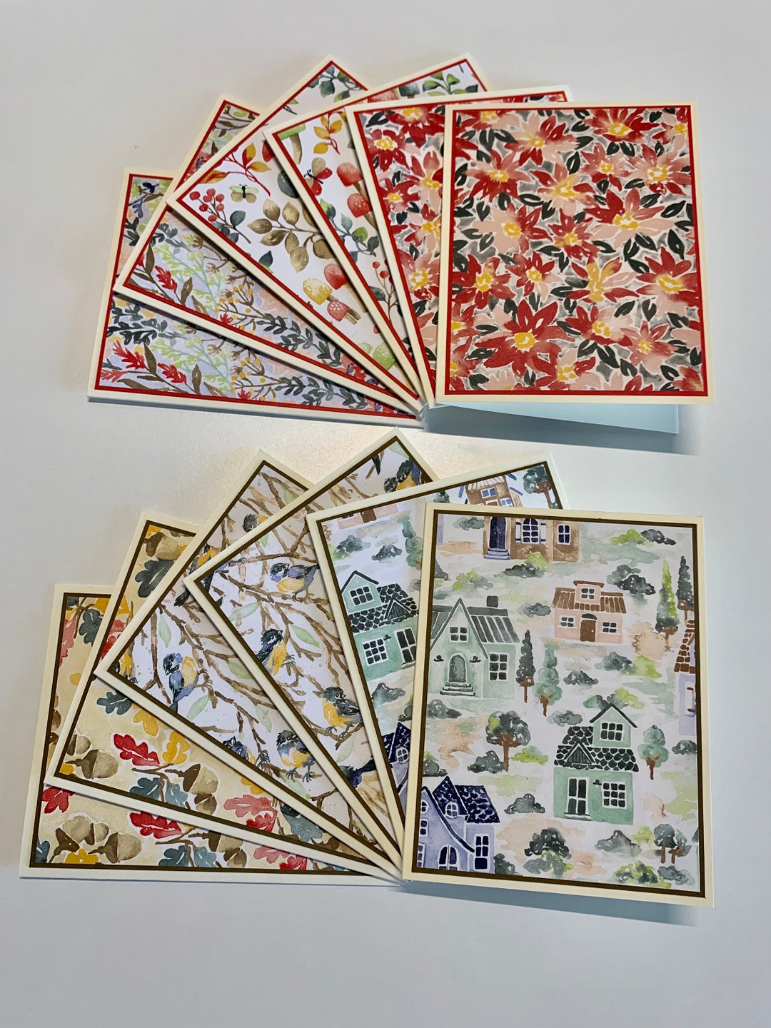 Handmade Stampin’ up Rings of Love Designer Series Paper Notecards W ...