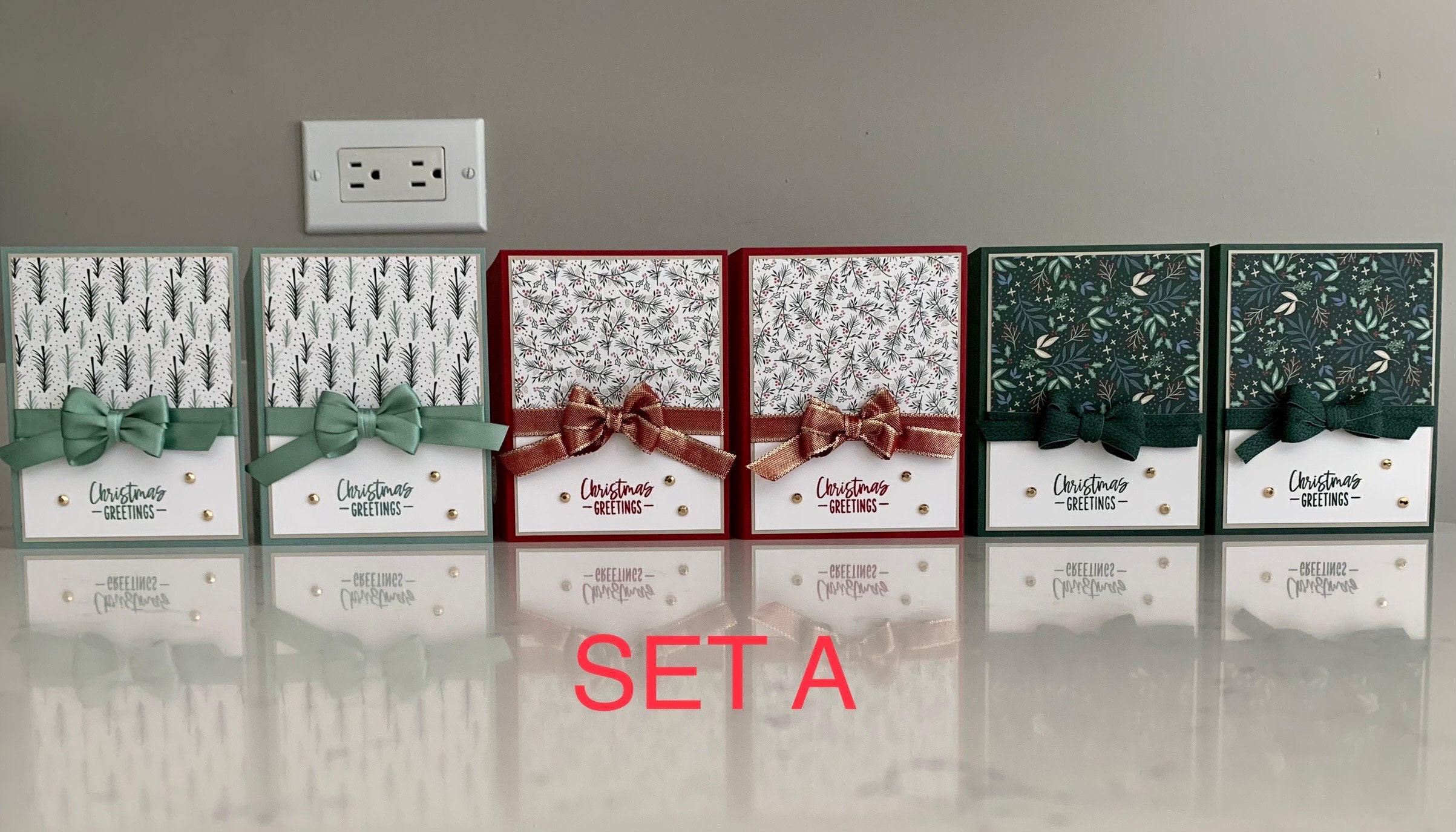 Handmade Cards Stampin up Set of 6 Merry Christmas Cards Merry ...