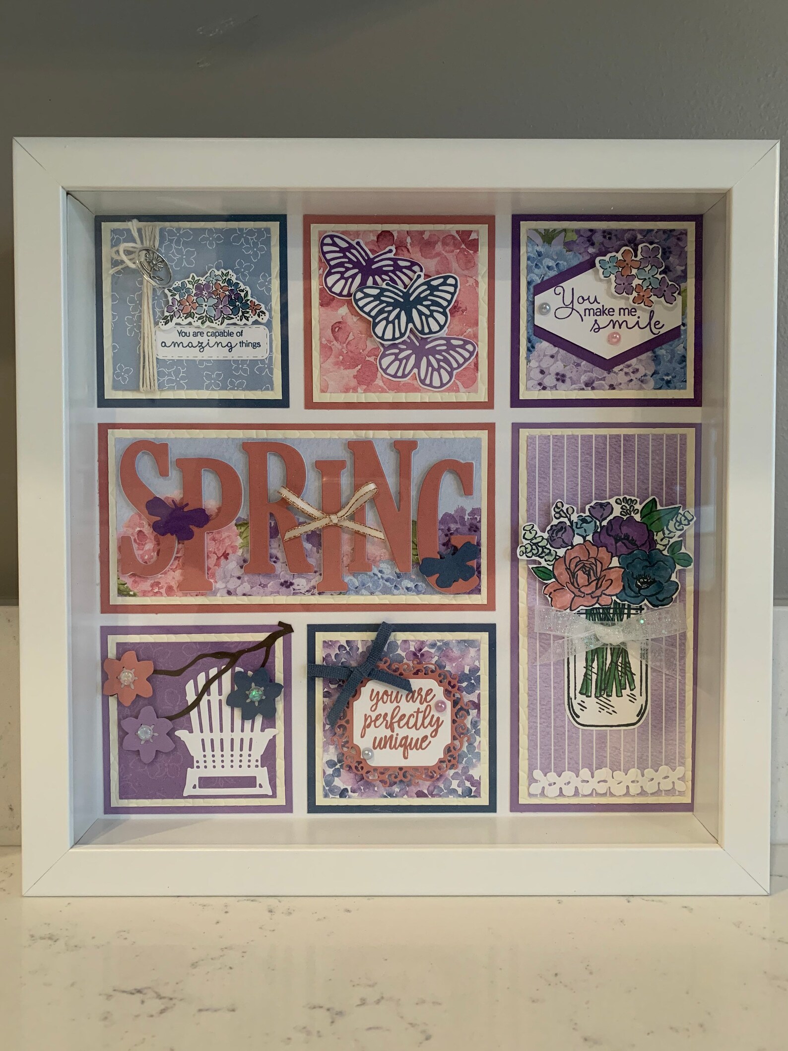 Spring 10x10 Shadow Box Sampler Hydrangea Flowers Perfect - Etsy