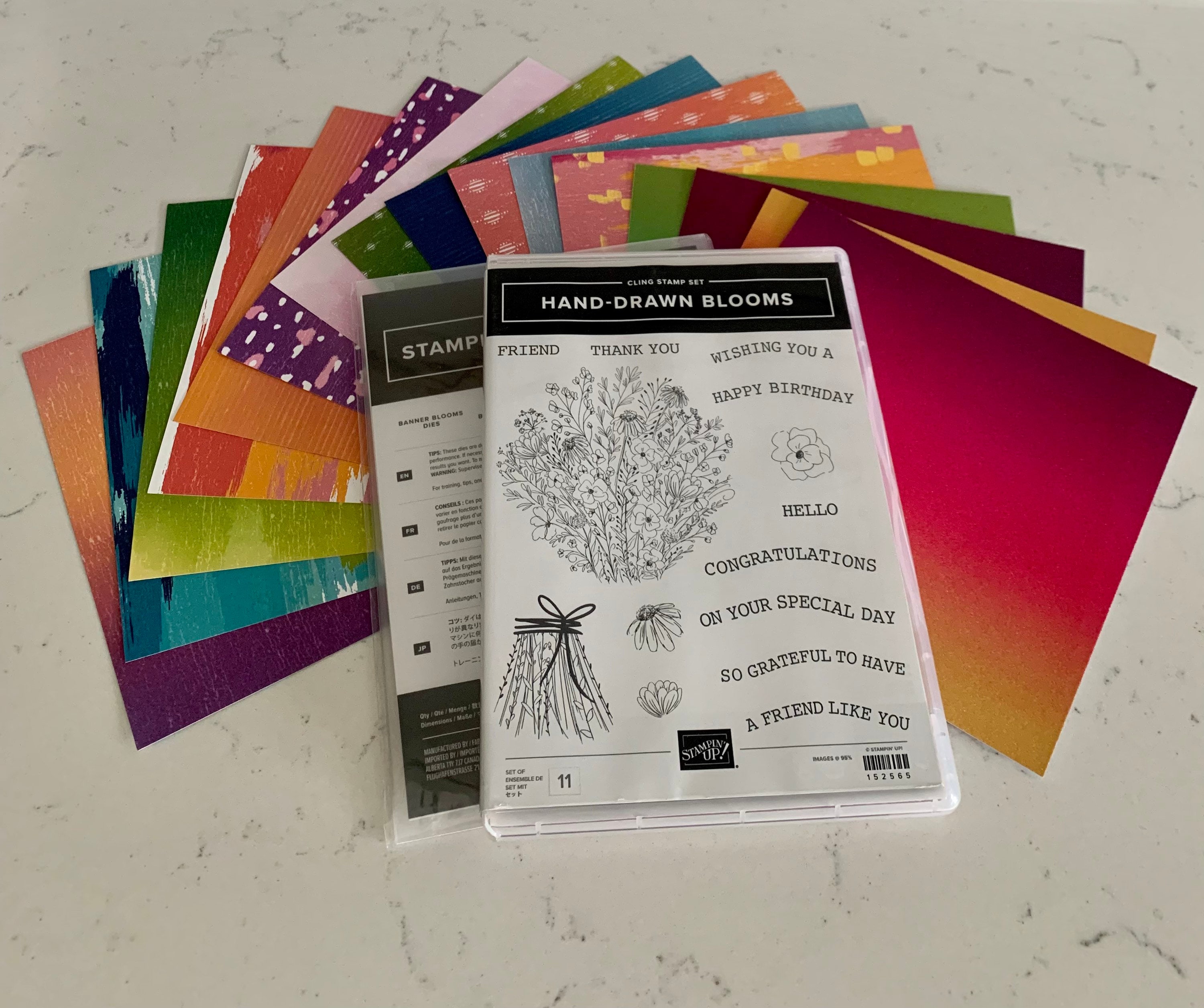 Hand-drawn Blooms Cling Stamp Set, Banner Blooms Dies, Artistry Blooms ...