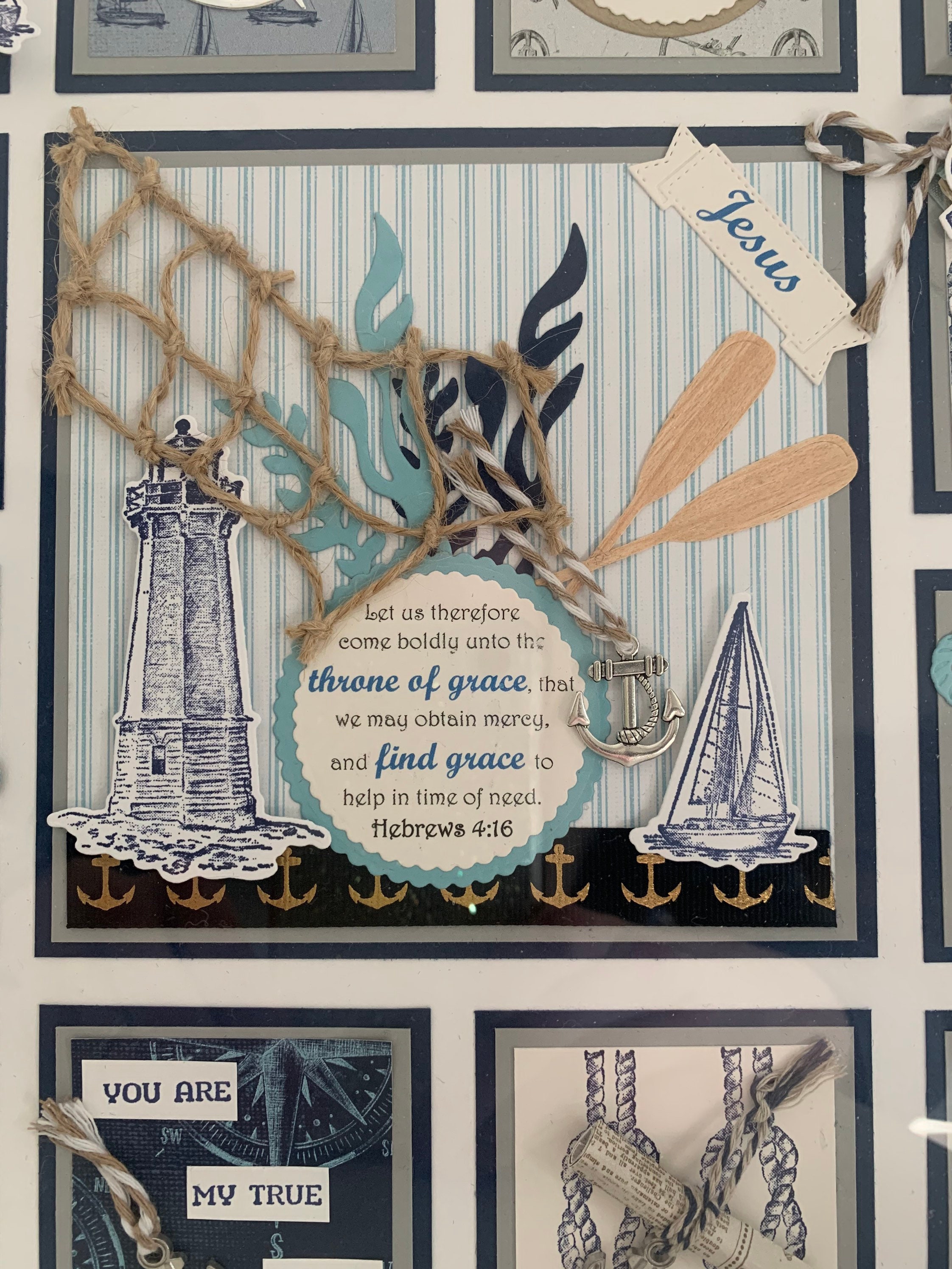 Sailing Lighthouse Christian 12x12 Shadow Box Sampler - Etsy