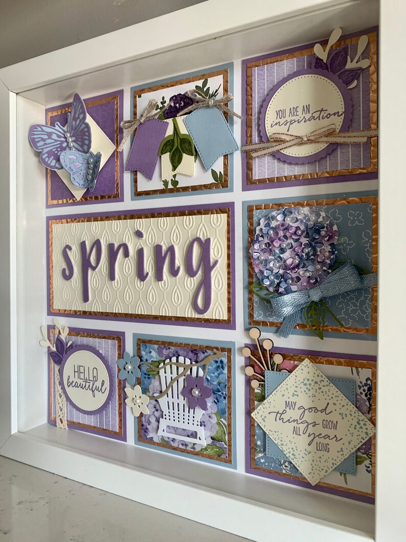 Spring 10x10 Shadow Box Sampler | Hydrangea Flowers | Perfect Gift for ...