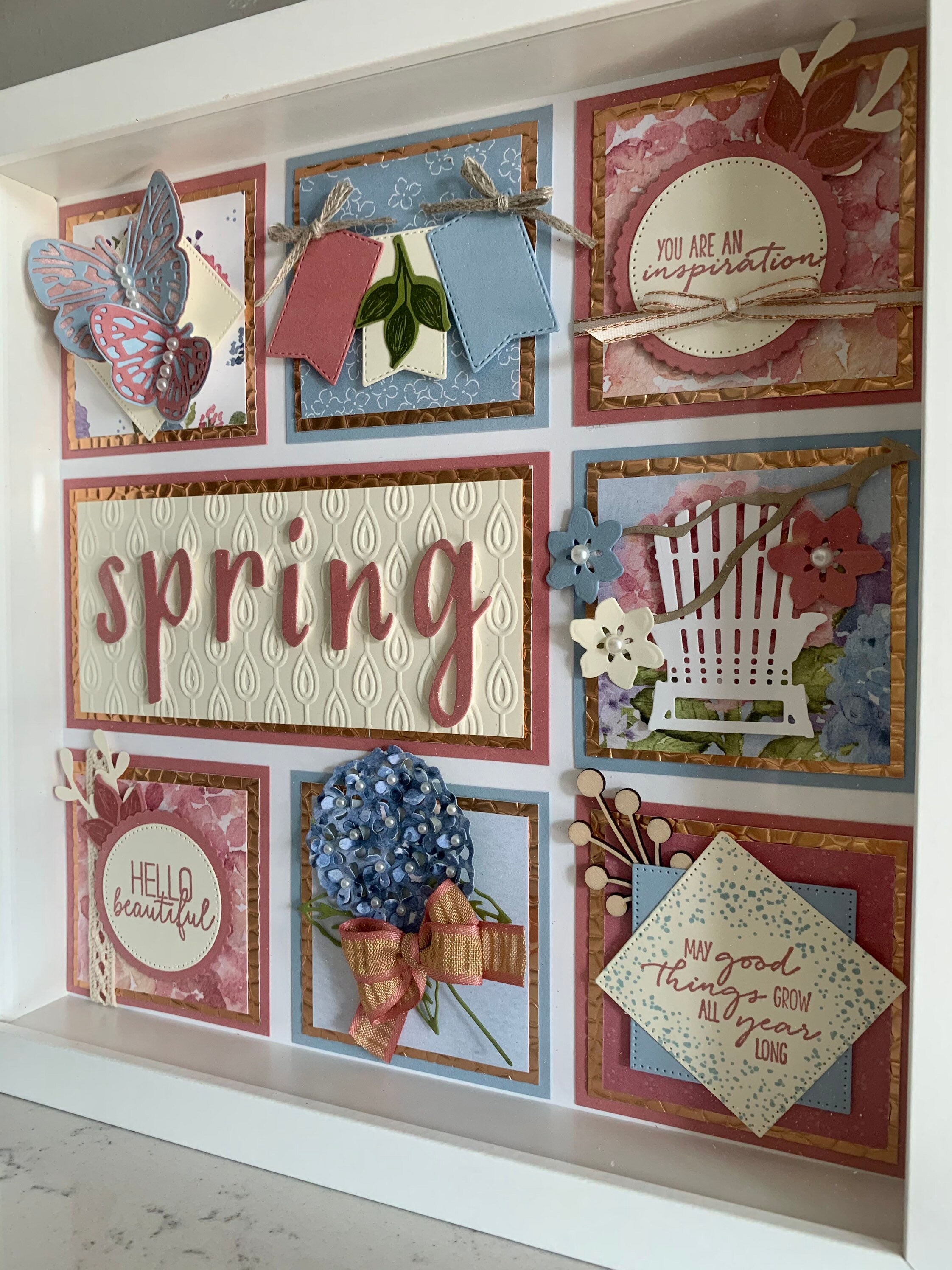 Spring 10x10 Shadow Box Sampler Hydrangea Flowers Perfect Gift for Any ...